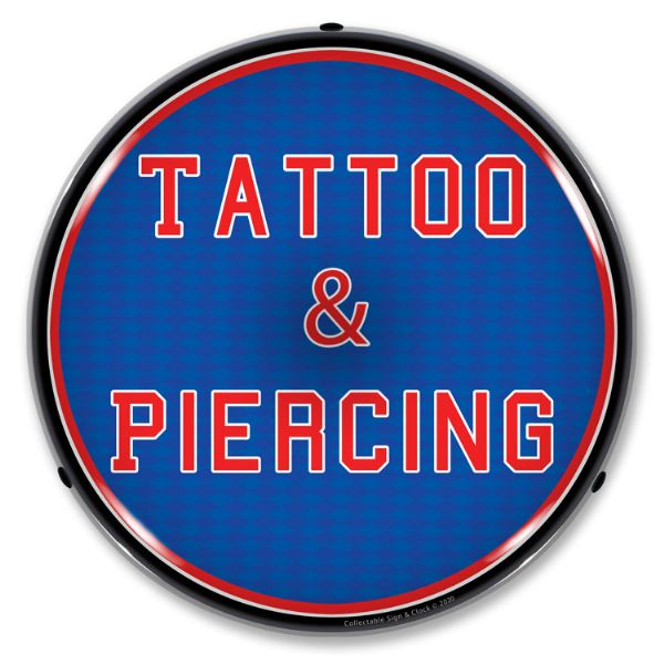 Tattoo & Piercing - Collectable Sign and Clock