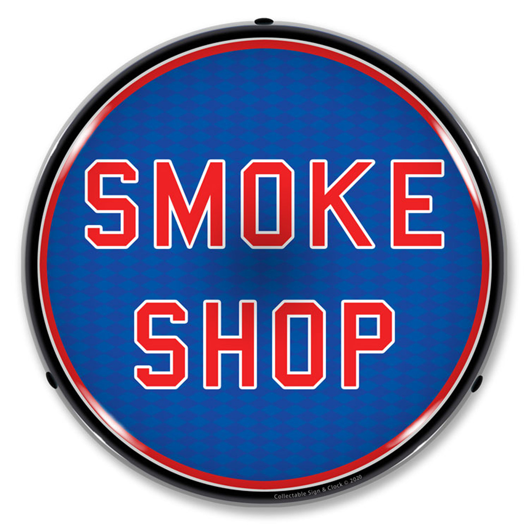 Smoke Shop LED Sign Illuminated not Neon - Collectable Sign and Clock