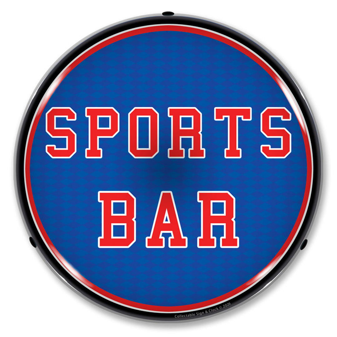 Sports Bar LED Sign Illuminated not Neon - Collectable Sign and Clock
