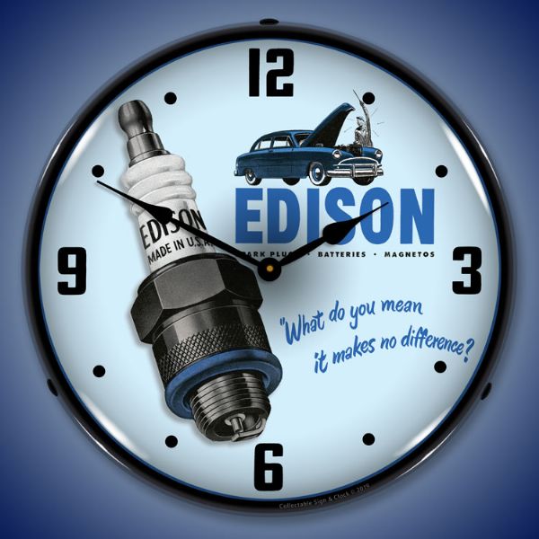 Edison Spark Plugs - Collectable Sign and Clock