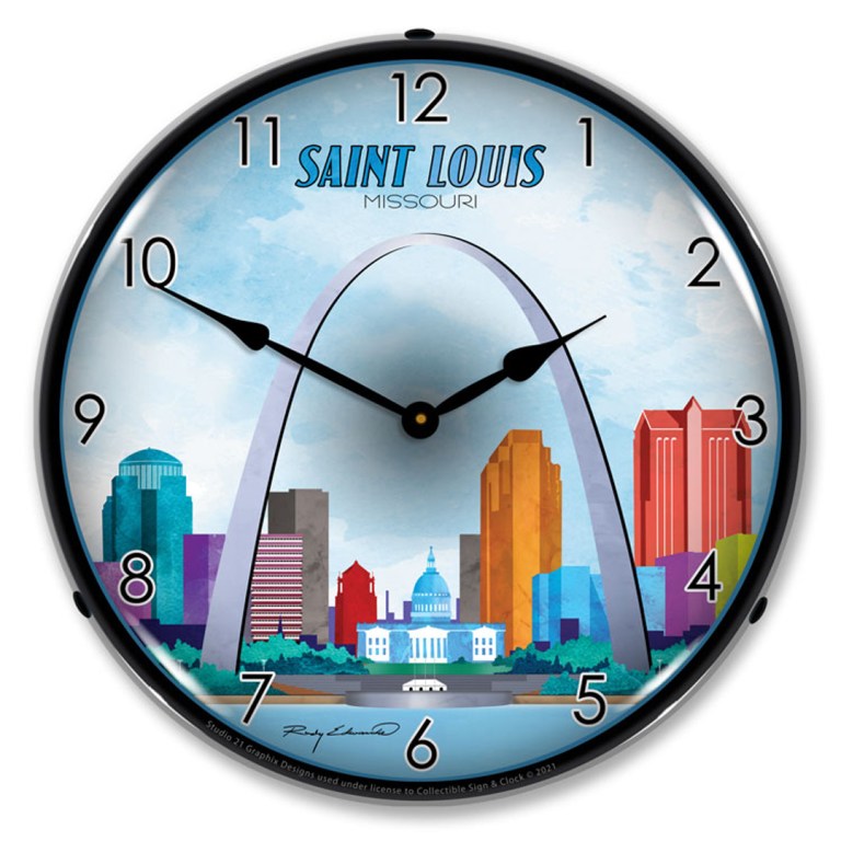 Saint Louis Skyline LED Wall Clock Illuminated not Neon - Collectable ...
