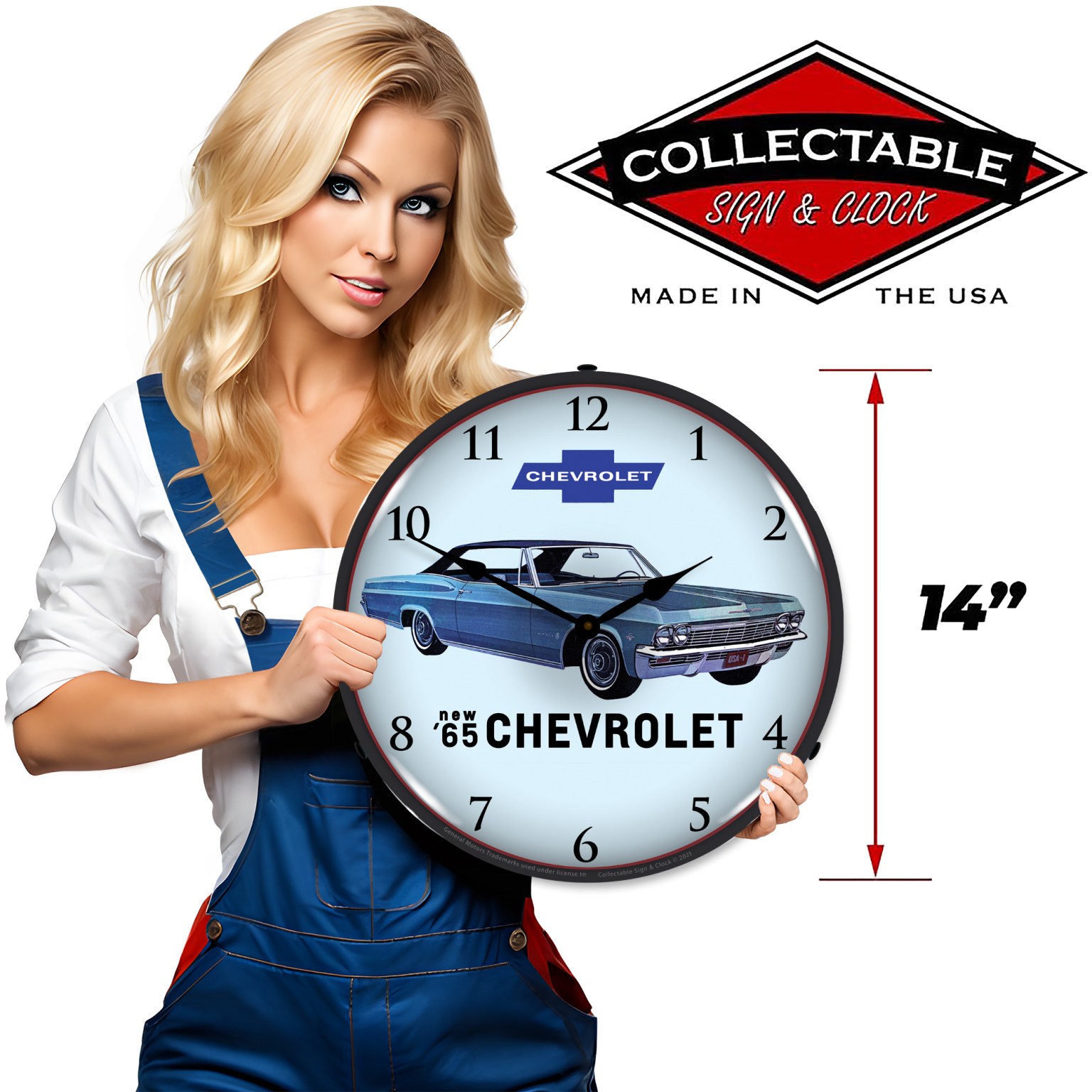 1965 Impala LED Wall Clock Illuminated not Neon - Collectable Sign and ...