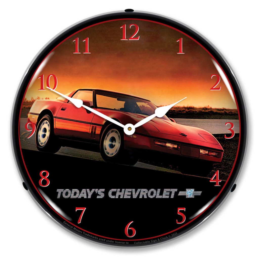 1985 Corvette LED Wall Clock Illuminated not Neon - Collectable Sign ...