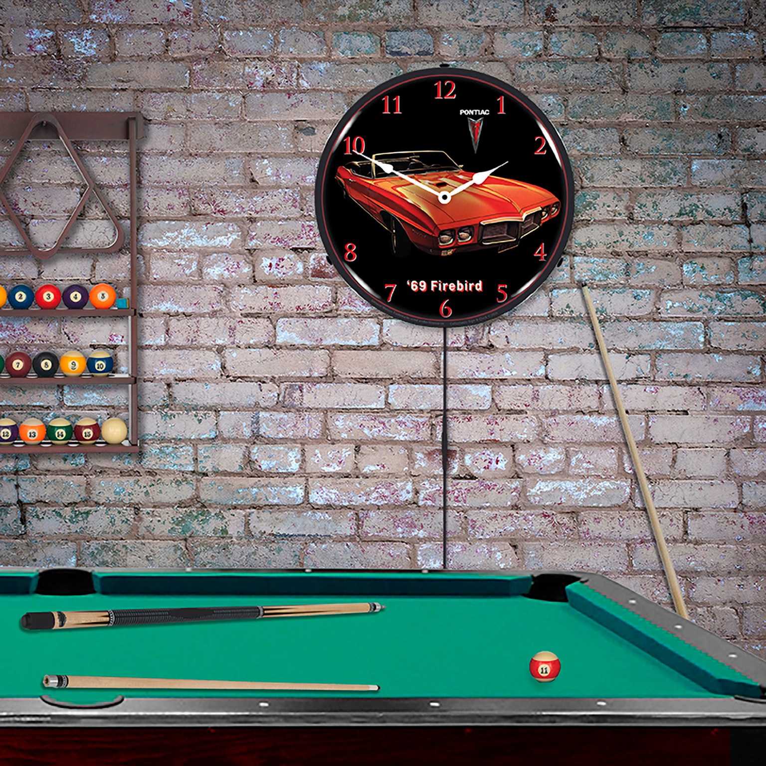 1969 Pontiac Firebird LED Wall Clock Illuminated not Neon - Collectable ...