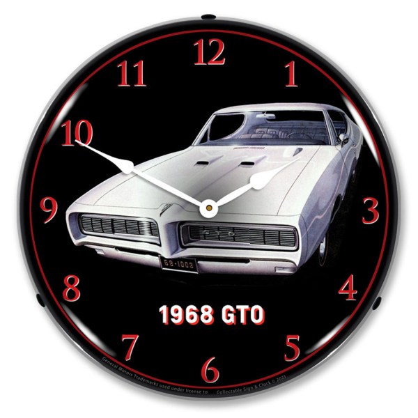 1968 Pontiac GTO White LED Wall Clock Illuminated not Neon ...
