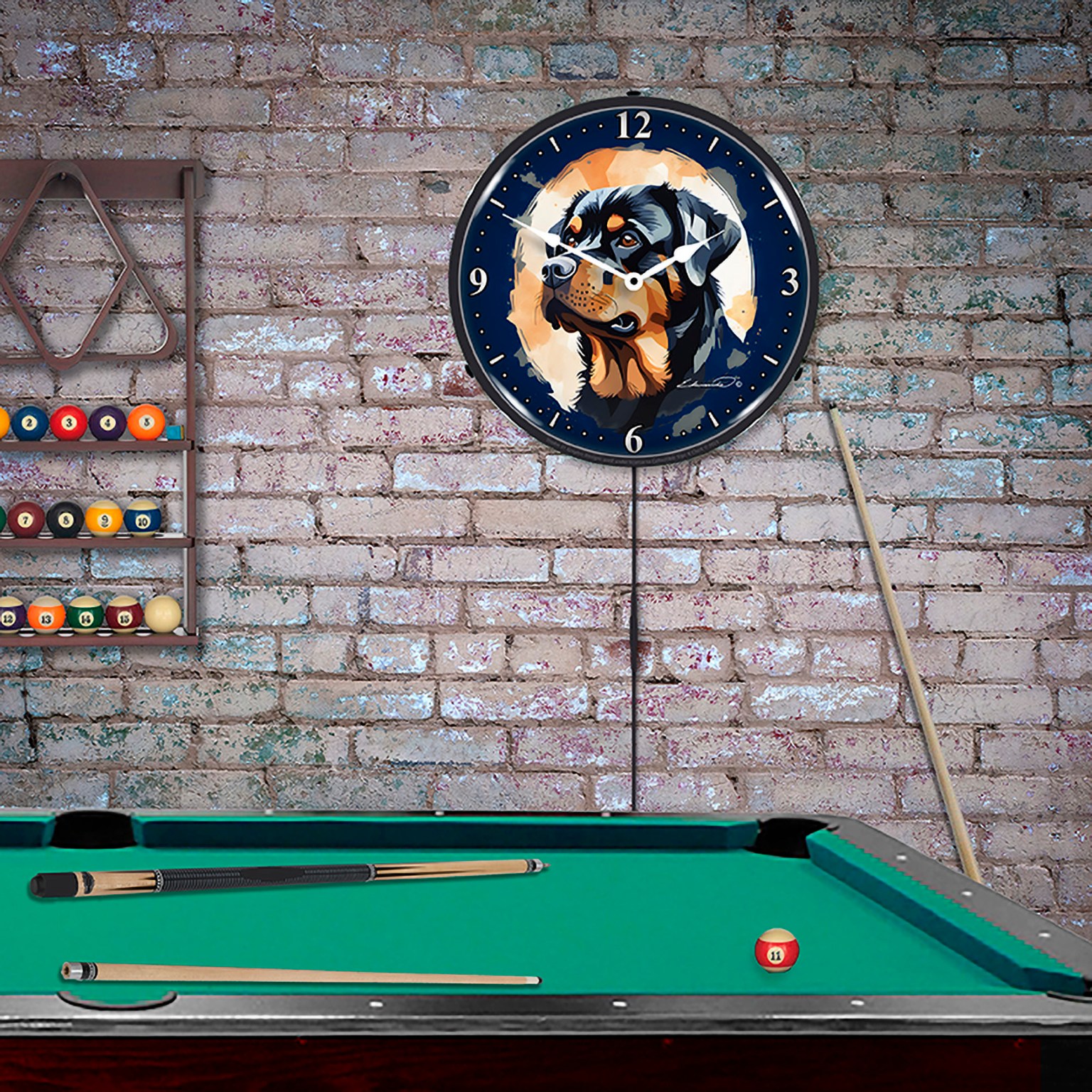 Rottweiler LED Wall Clock Illuminated not Neon - Collectable Sign and Clock