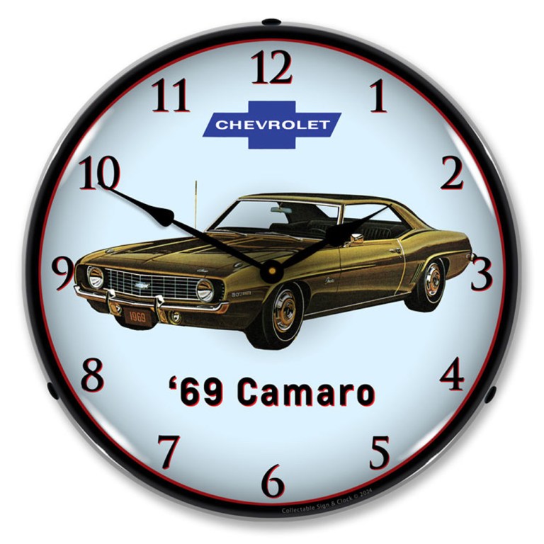 1969 Camaro 3 LED Wall Clock Illuminated not Neon - Collectable Sign ...