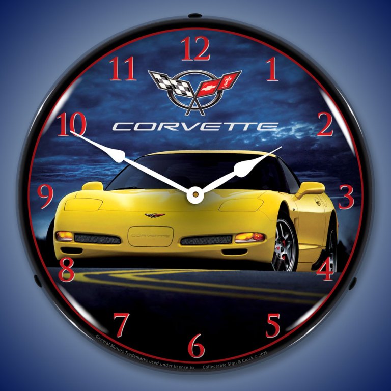 C5 Corvette Z06 LED Lighted Wall Clock - Collectable Sign and Clock